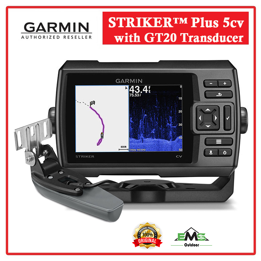 Garmin STRIKER Plus 5CV Fishfinder with GT20-TM Transducer (*One Year ...